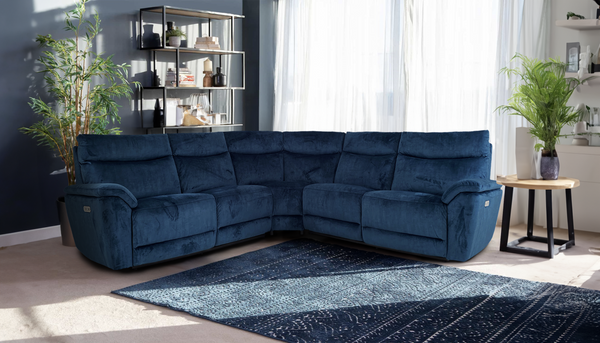 Micah 3 Seater Power Recliner Velvet Sofa With Powered Headrests | Fabb ...